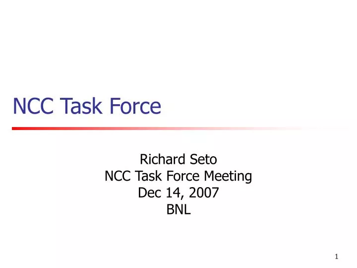 PPT - NCC Task Force PowerPoint Presentation, free download - ID:6590193
