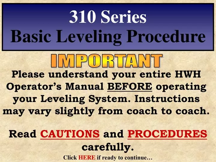 PPT - 310 Series Basic Leveling Procedure PowerPoint Presentation, free ...