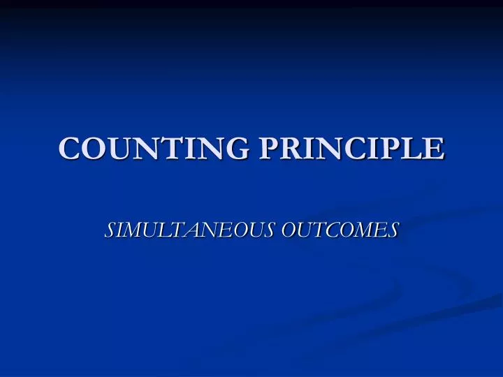 PPT - COUNTING PRINCIPLE PowerPoint Presentation, free download - ID ...