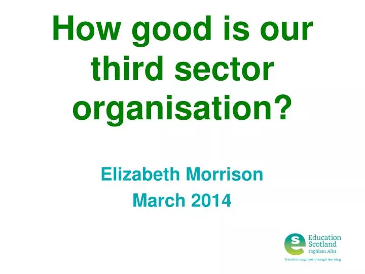 PPT - How good is our third sector organisation? PowerPoint ...