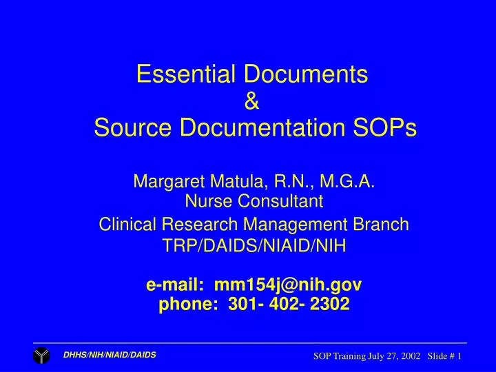 PPT - Essential Documents & Source Documentation SOPs PowerPoint ...