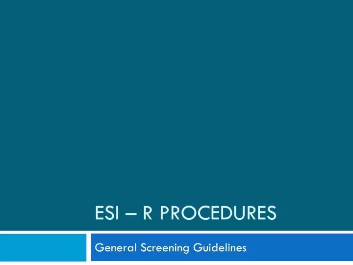 PPT - ESI – R Procedures PowerPoint Presentation, free download - ID ...