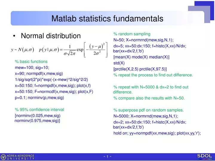 PPT - Matlab statistics fundamentals PowerPoint Presentation, free ...