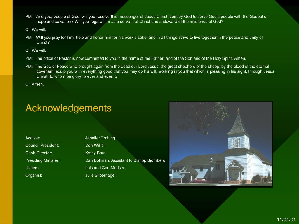 PPT - The Installation of Pastor John Orwig PowerPoint Presentation ...