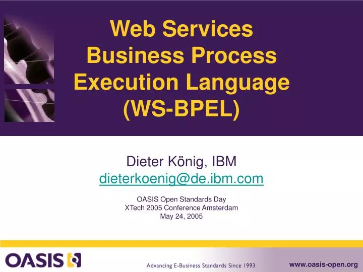 PPT - Web Services Business Process Execution Language (WS-BPEL ...