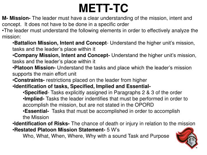 PPT - Troop Leading Procedures, METT-TC & OAKOC PowerPoint Presentation ...