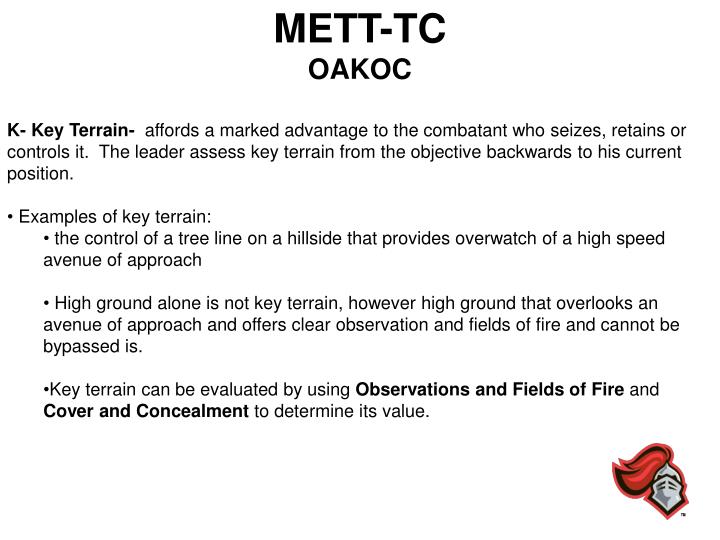 PPT - Troop Leading Procedures, METT-TC & OAKOC PowerPoint Presentation ...