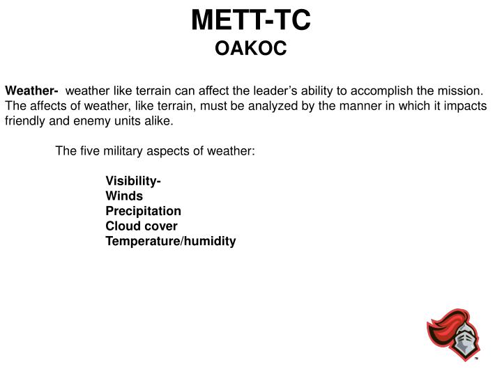 PPT - Troop Leading Procedures, METT-TC & OAKOC PowerPoint Presentation ...