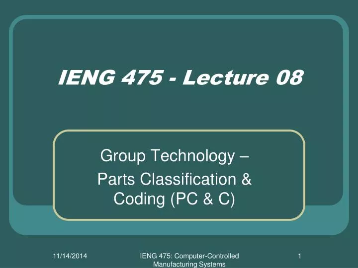 PPT - IENG 475 - Lecture 08 PowerPoint Presentation, free download - ID ...