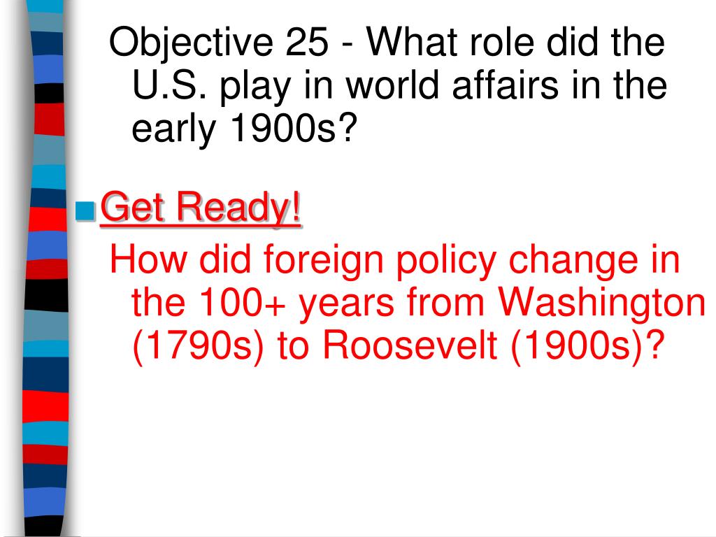 PPT - Objective 25 - What role did the U.S. play in world affairs in ...