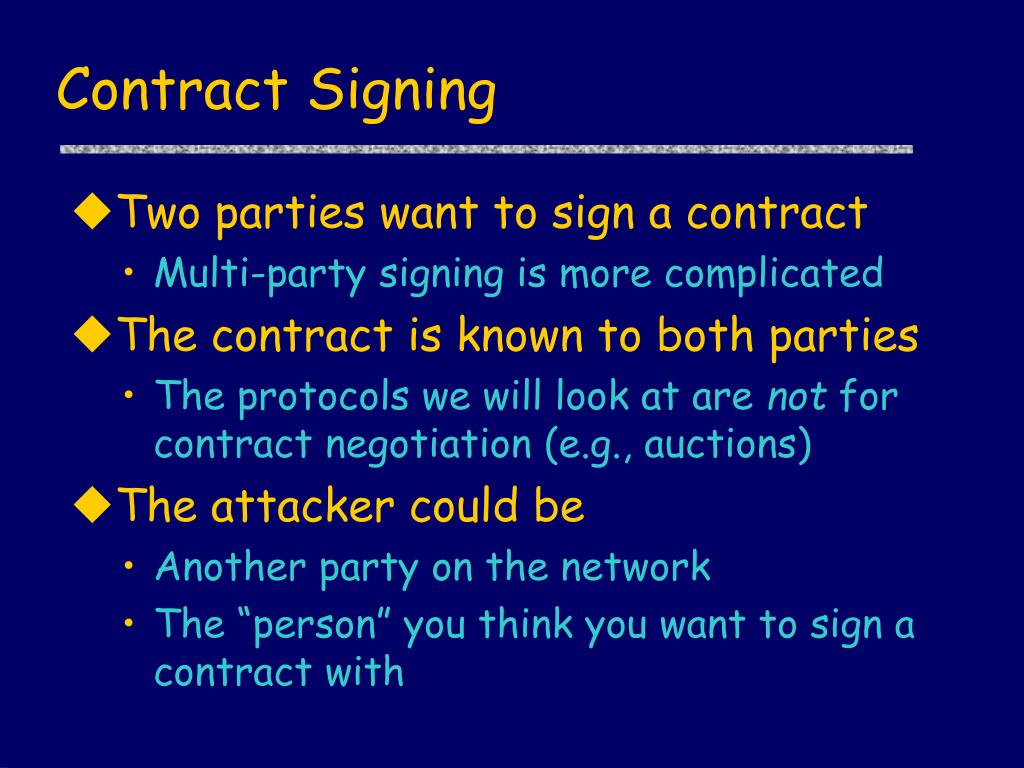 PPT - Contract-Signing Protocols PowerPoint Presentation, free download ...