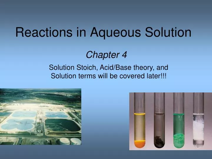 PPT - Reactions in Aqueous Solution PowerPoint Presentation, free ...