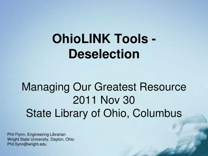 PPT - OhioLINK Tools - Deselection PowerPoint Presentation, free ...