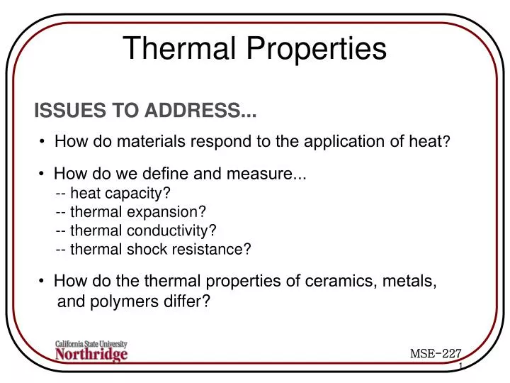 Ppt Thermal Properties Powerpoint Presentation Free Download Id