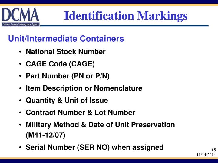 PPT - Military Marking for Shipment and Storage MIL-STD-129P W/Change 4 ...