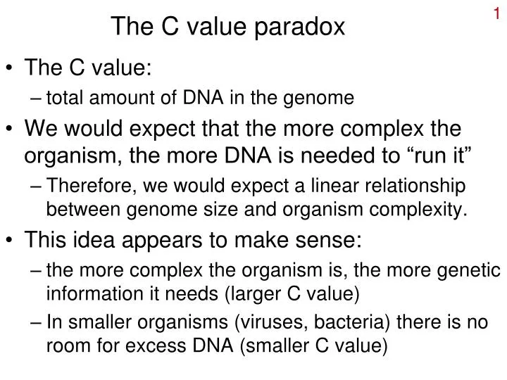 PPT - The C value paradox PowerPoint Presentation, free download - ID ...