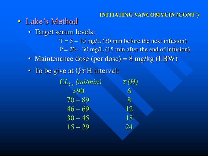 PPT - Clinical Pharmacokinetics of VANCOMYCIN PowerPoint Presentation ...
