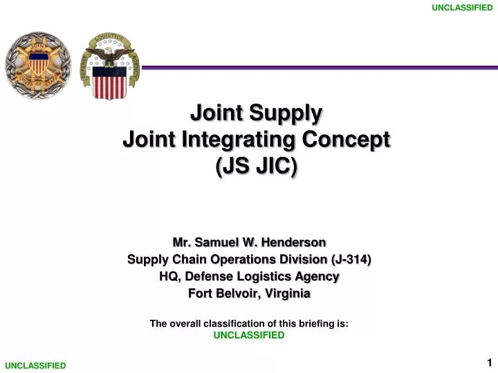 PPT - Joint Supply Joint Integrating Concept (JS JIC) PowerPoint ...