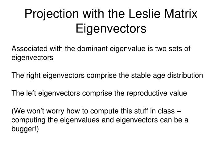 PPT - What is the Leslie Matrix? PowerPoint Presentation - ID:6597725