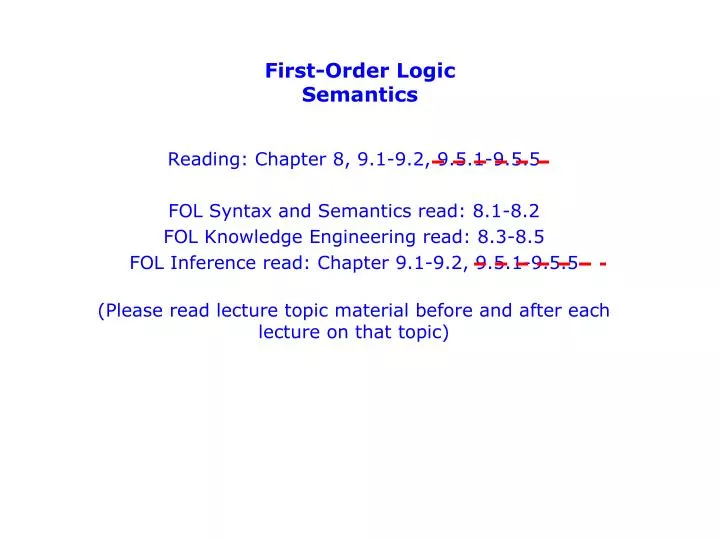 Ppt First Order Logic Semantics Powerpoint Presentation Free