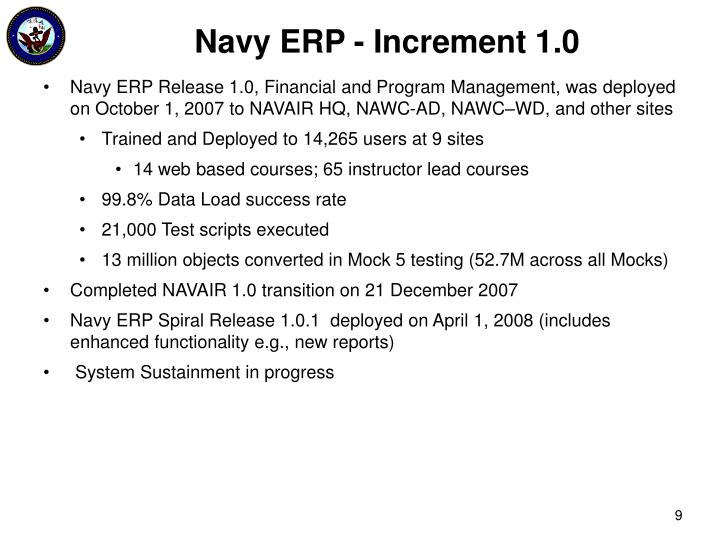 PPT - DRAFT Navy ERP 2008 Update PowerPoint Presentation - ID:6597978
