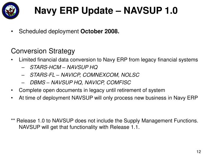 PPT - DRAFT Navy ERP 2008 Update PowerPoint Presentation - ID:6597978