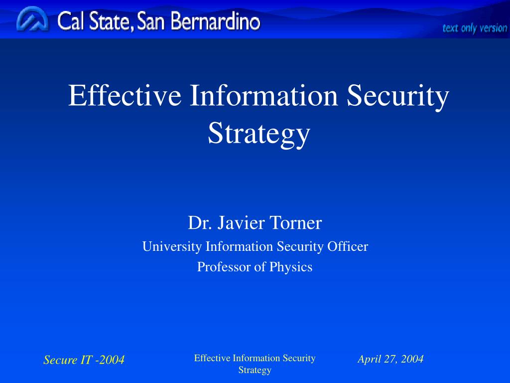 PPT - Effective Information Security Strategy PowerPoint Presentation ... PPT - Effective Information Security Strategy PowerPoint Presentation ...