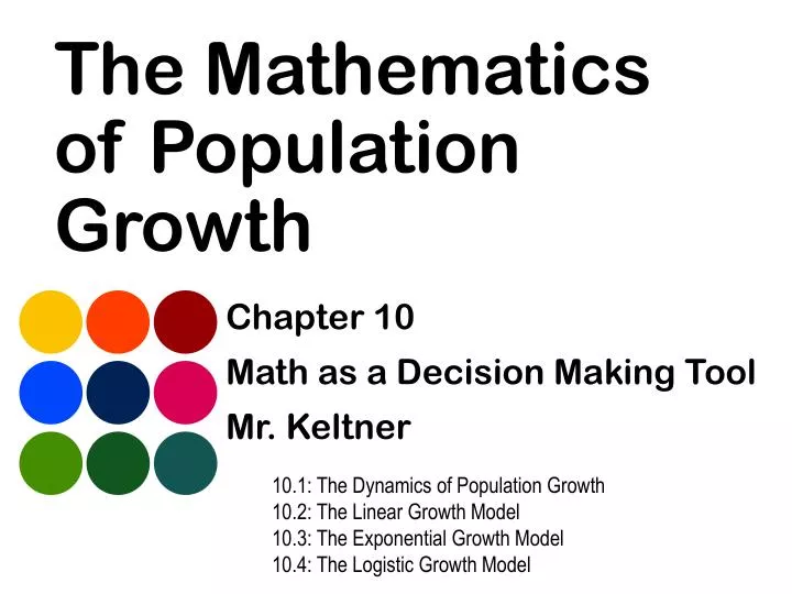 Ppt The Mathematics Of Population Growth Powerpoint Presentation