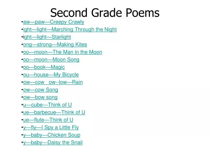 PPT - Second Grade Poems PowerPoint Presentation, free download - ID ...