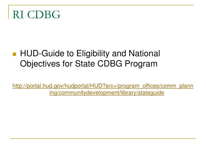 PPT - Rhode Island Community Development Block Grant (CDBG) Program ...