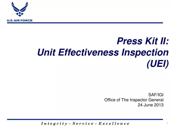 PPT - Press Kit II: Unit Effectiveness Inspection (UEI) PowerPoint ...