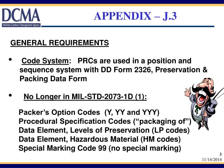 PPT - MIL-STD-2073-1D (1) Packaging Requirement Codes Prepared By ...