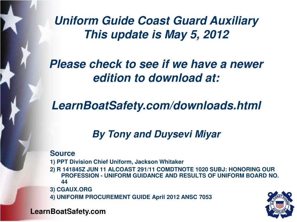 PPT - Uniform Guide Coast Guard Auxiliary 2012 By Tony and Duysevi ...