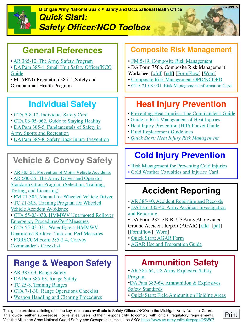 PPT - Michigan Army National Guard ¤ Safety and Occupational Health ...