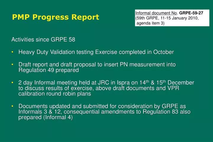 PPT - PMP Progress Report PowerPoint Presentation, free download - ID ...