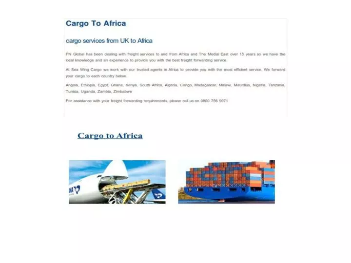 PPT - Cargo to Africa - Cargo Services from UK to Africa PowerPoint ...