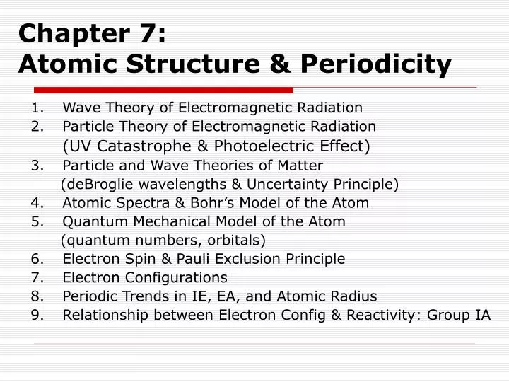 PPT - Chapter 7: Atomic Structure & Periodicity PowerPoint Presentation ... PPT - Chapter 7: Atomic Structure & Periodicity PowerPoint Presentation ...