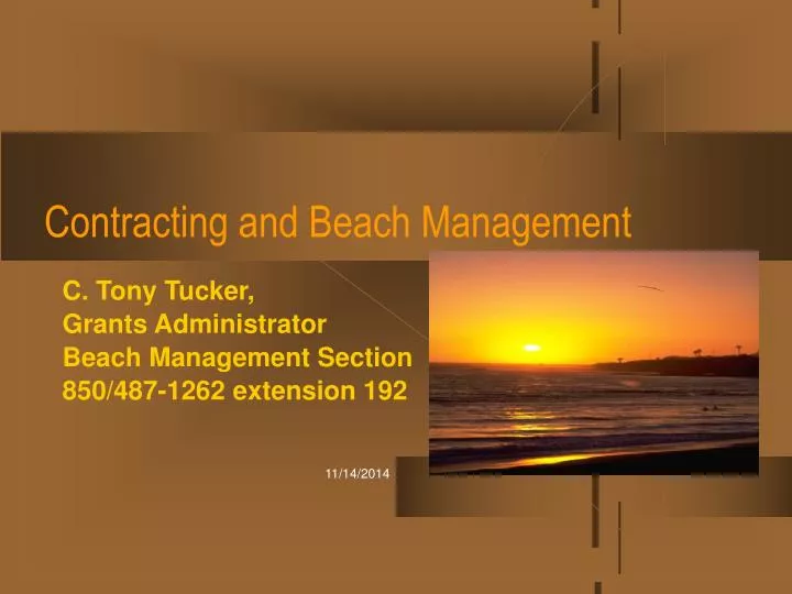 PPT - Contracting and Beach Management PowerPoint Presentation, free ...