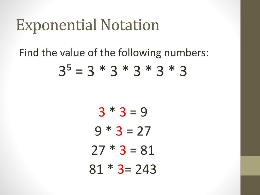 PPT Exponential Notation PowerPoint Presentation Free Download ID