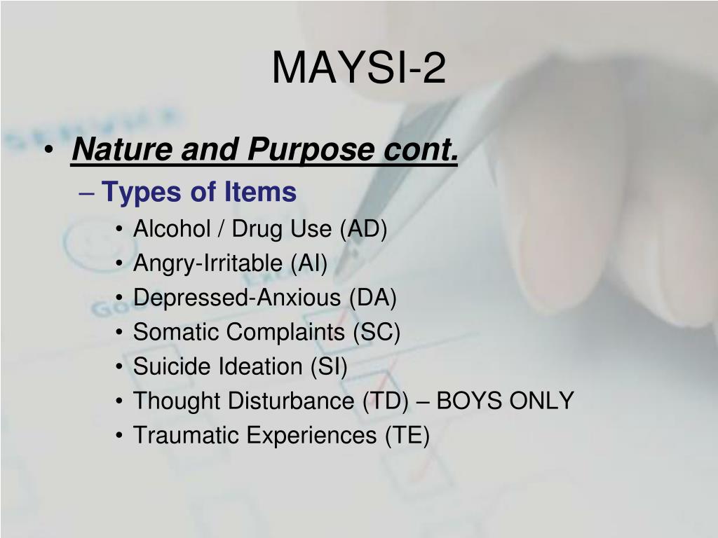 PPT - Massachusetts Youth Screening Instrument Version 2 (MAYSI-2 ...