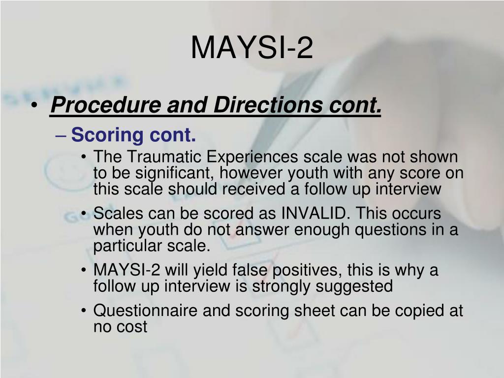 PPT - Massachusetts Youth Screening Instrument Version 2 (MAYSI-2 ...