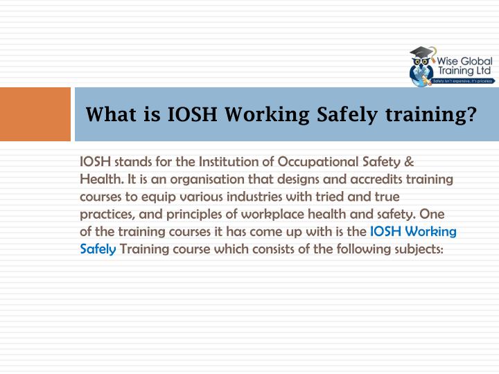PPT - IOSH Managing Safely PowerPoint Presentation - ID:6602370