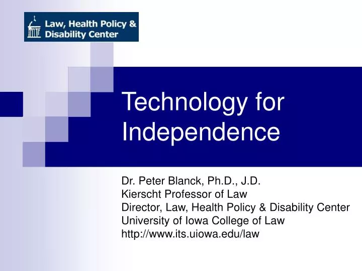 PPT - Technology for Independence PowerPoint Presentation, free ...