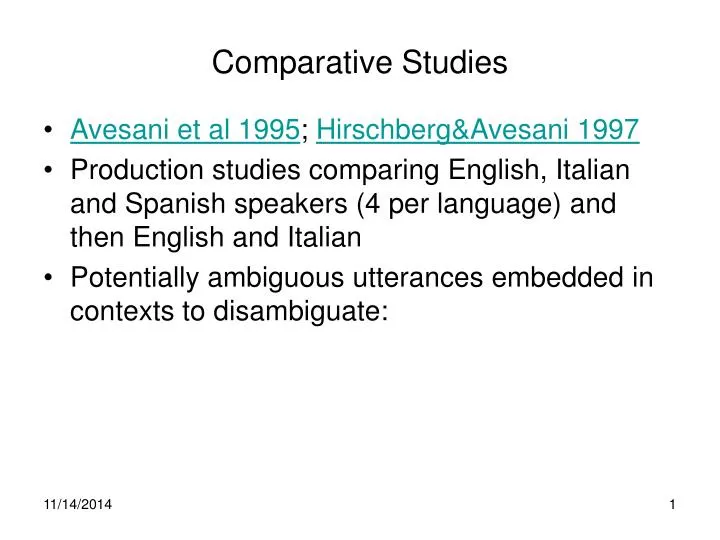 PPT - Comparative Studies PowerPoint Presentation, free download - ID ...