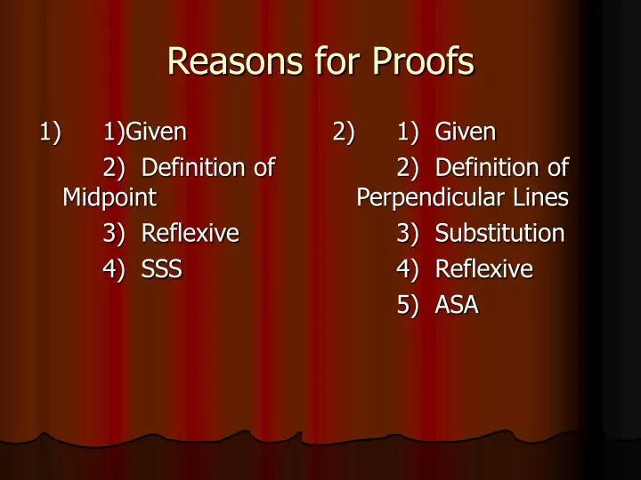 PPT - Reasons for Proofs PowerPoint Presentation, free download - ID ...