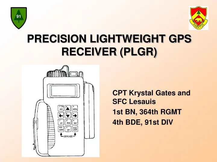 PPT - PRECISION LIGHTWEIGHT GPS RECEIVER (PLGR) PowerPoint Presentation ...