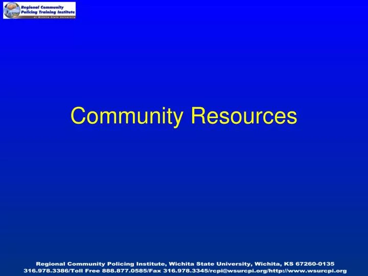 PPT - Community Resources PowerPoint Presentation, free download - ID ...