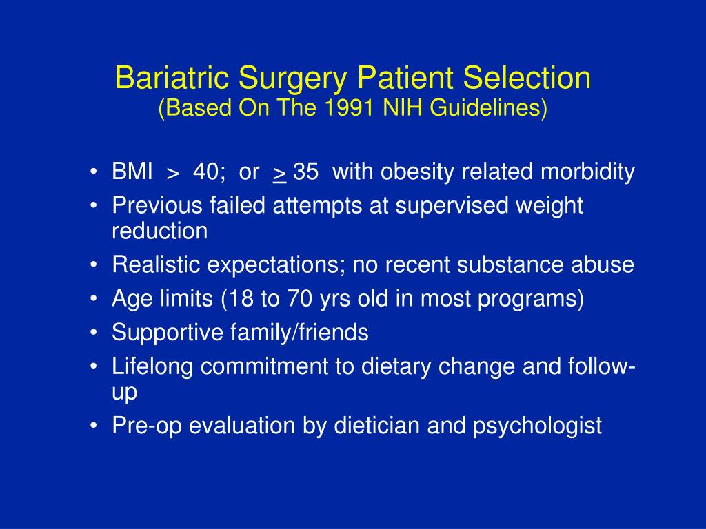 PPT - Bariatric Surgery for the Treatment of Obesity and Metabolic ...