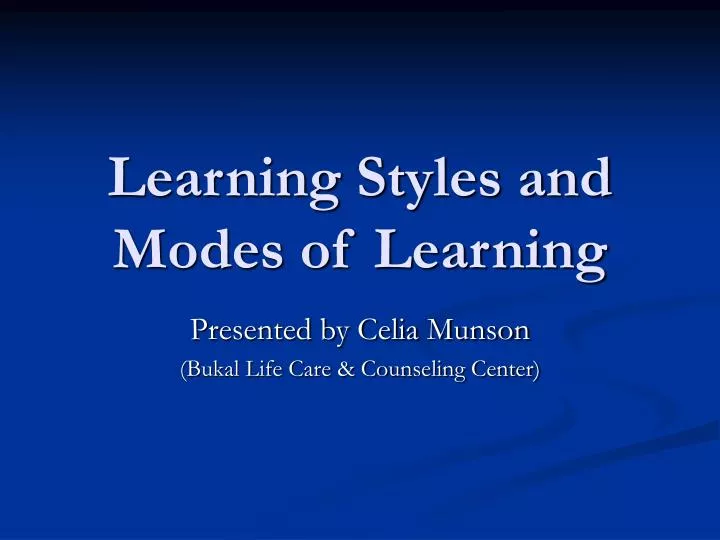 PPT - Learning Styles and Modes of Learning PowerPoint Presentation ...