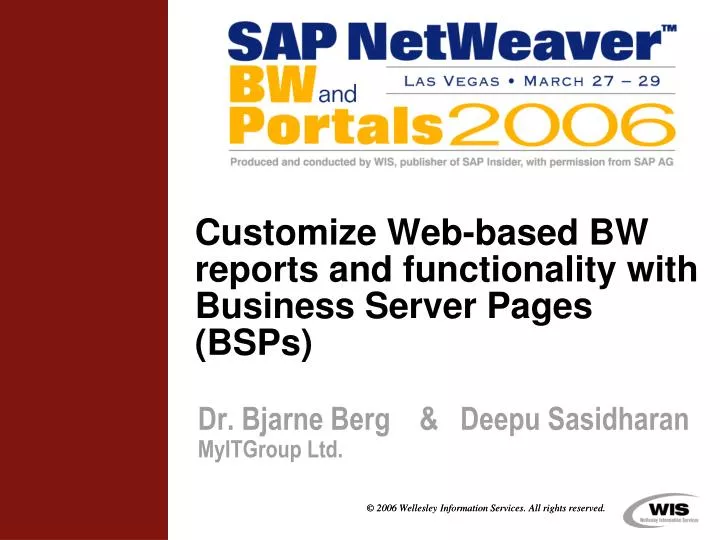 PPT - Customize Web-based BW reports and functionality with Business ...